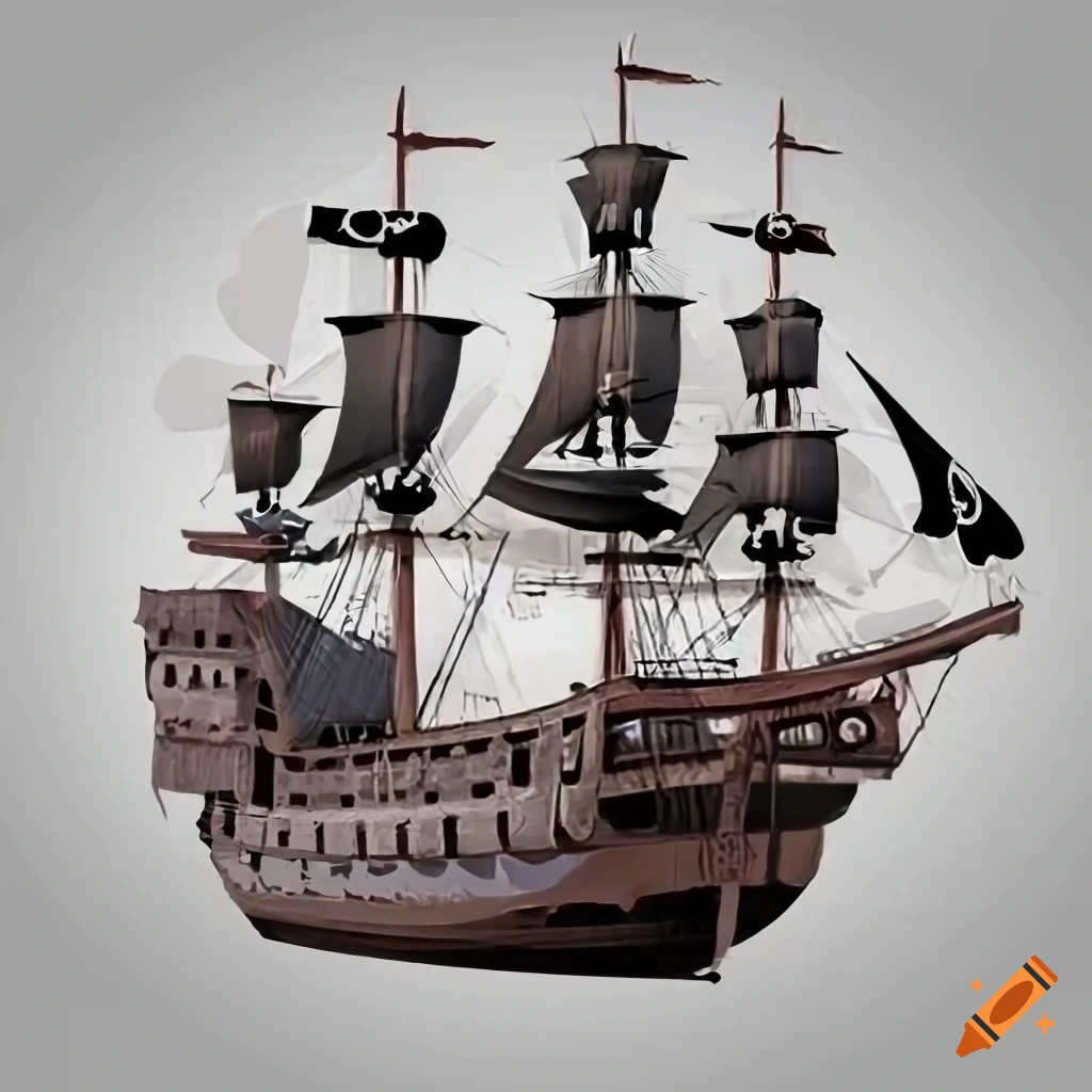Transparent background pirate ship on Craiyon