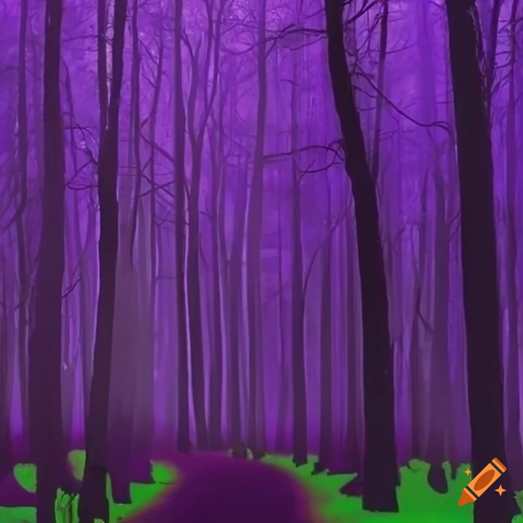 Beautiful purple forest on Craiyon