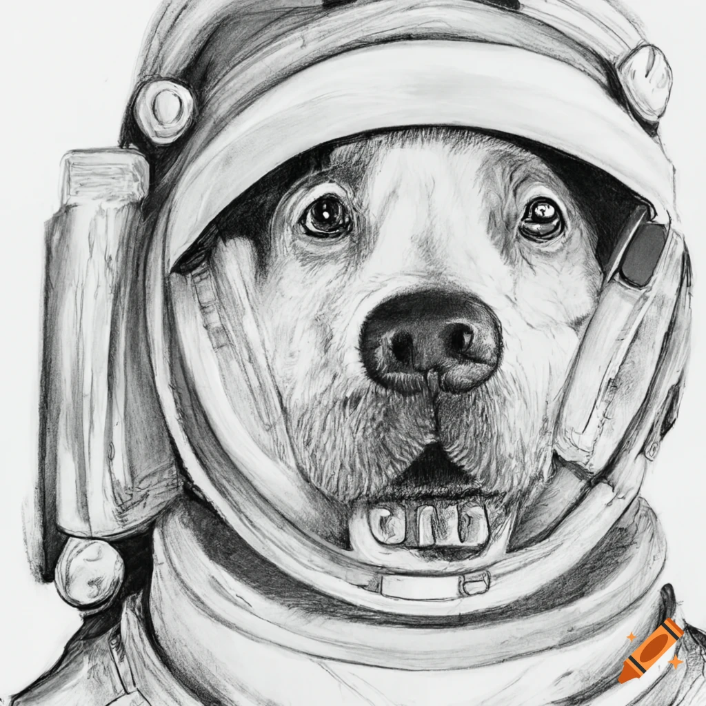 An astronaut dog