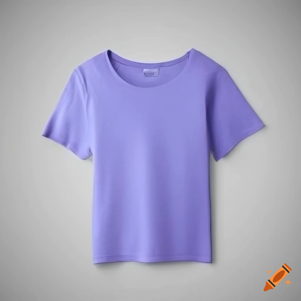 Woman light periwinkle t-shirt mockup with a minimalist design on Craiyon