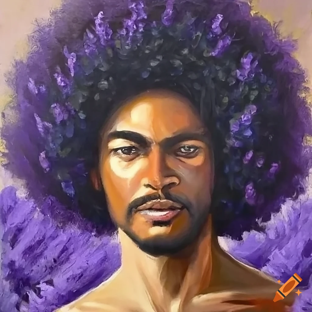 A lavander tree man afro on Craiyon