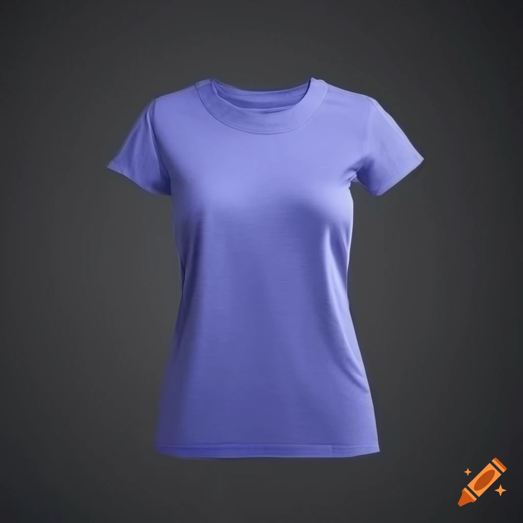 Woman light periwinkle t-shirt mockup with a minimalist design