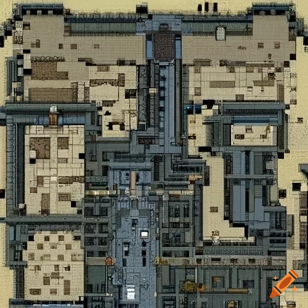 Cyber city oedo 808 2d level layout map, high resolution pixel art on Craiyon