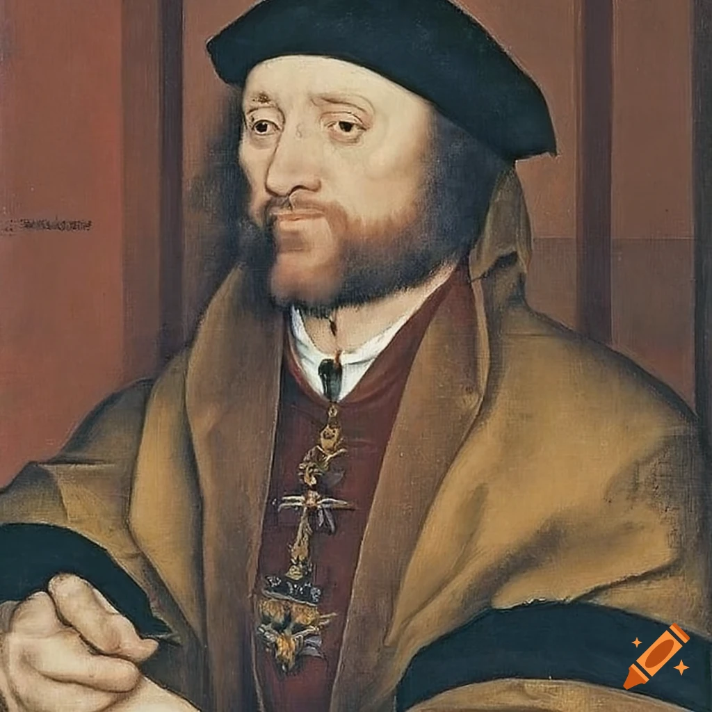 Portrait of king with goatee beard, painting by hans holbein