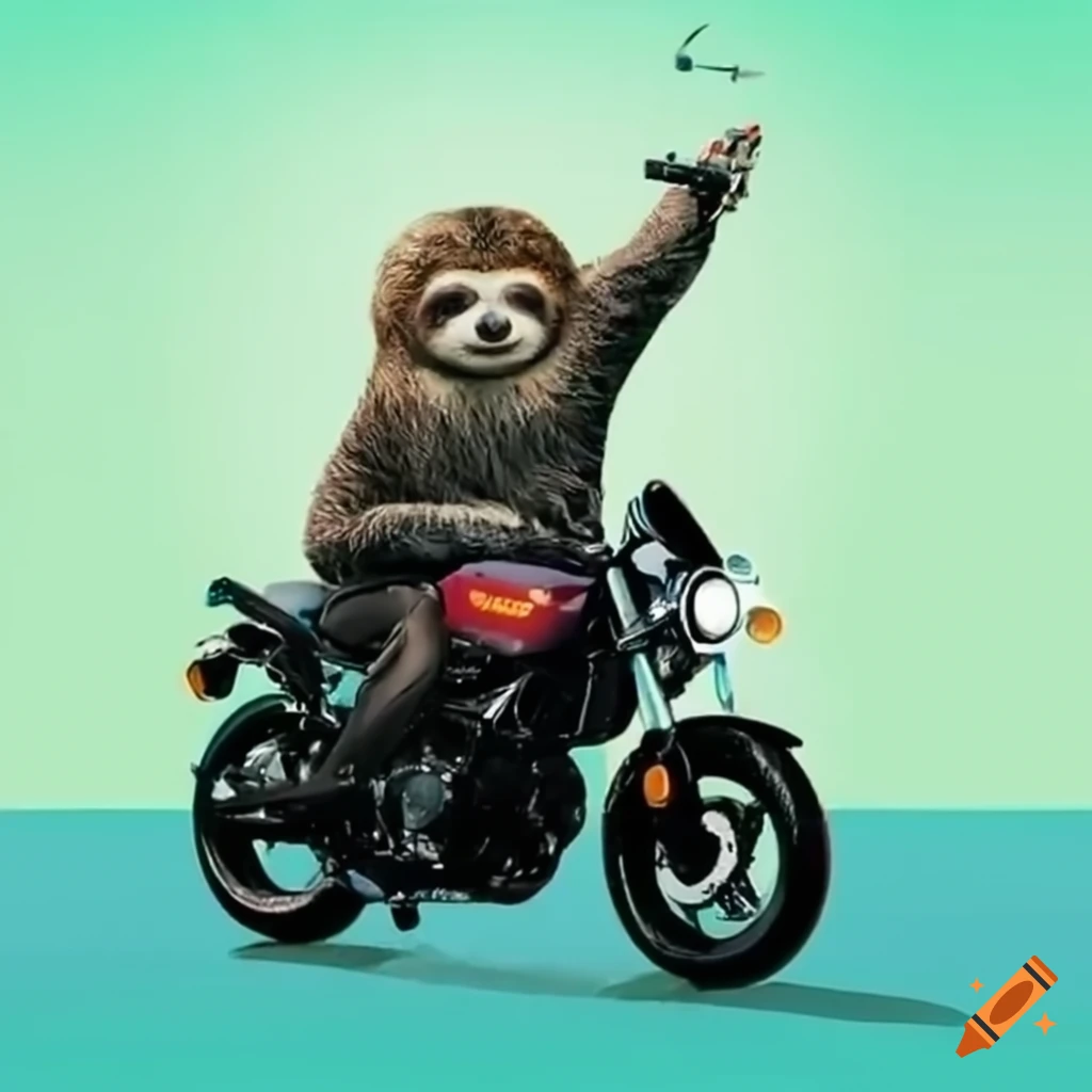 A Sloth Riding A Cb500 Motorcycle On Craiyon