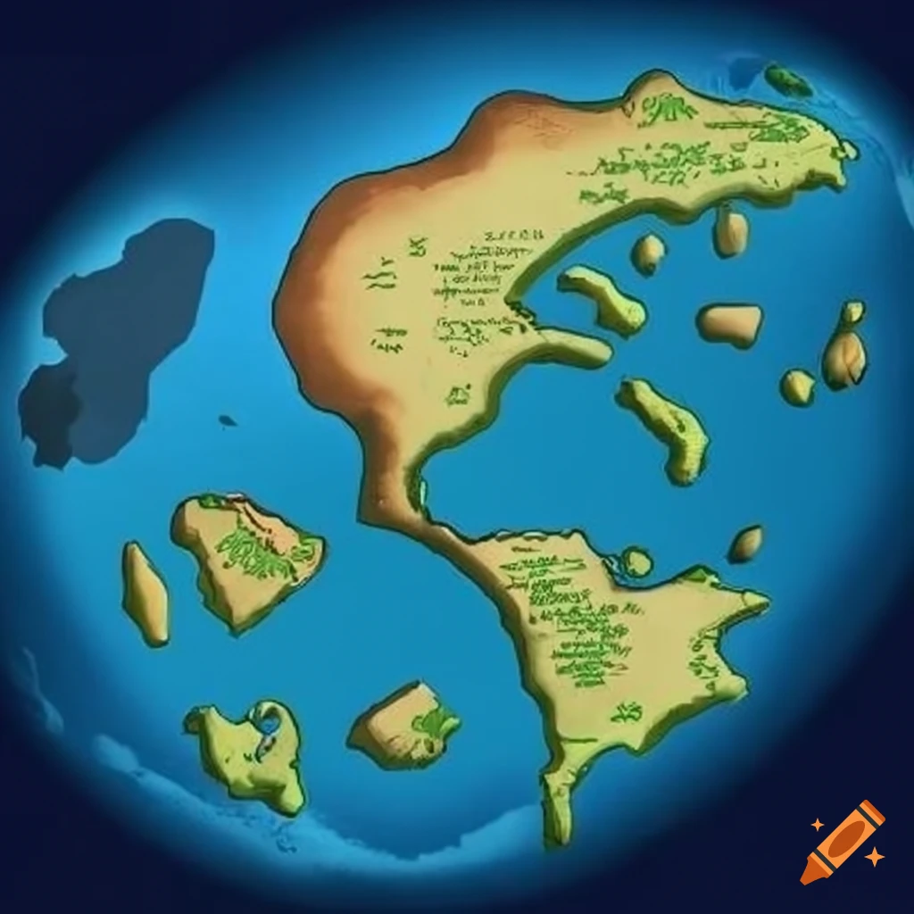 A map of some islands but some of the islands are mini deserts