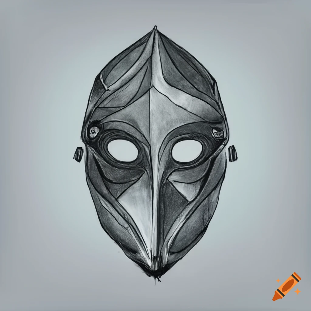 Futuristic kite mask sketch on Craiyon