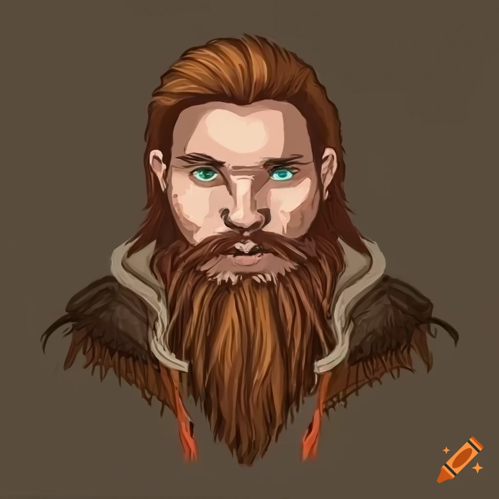Bearded fantasy ranger portrait