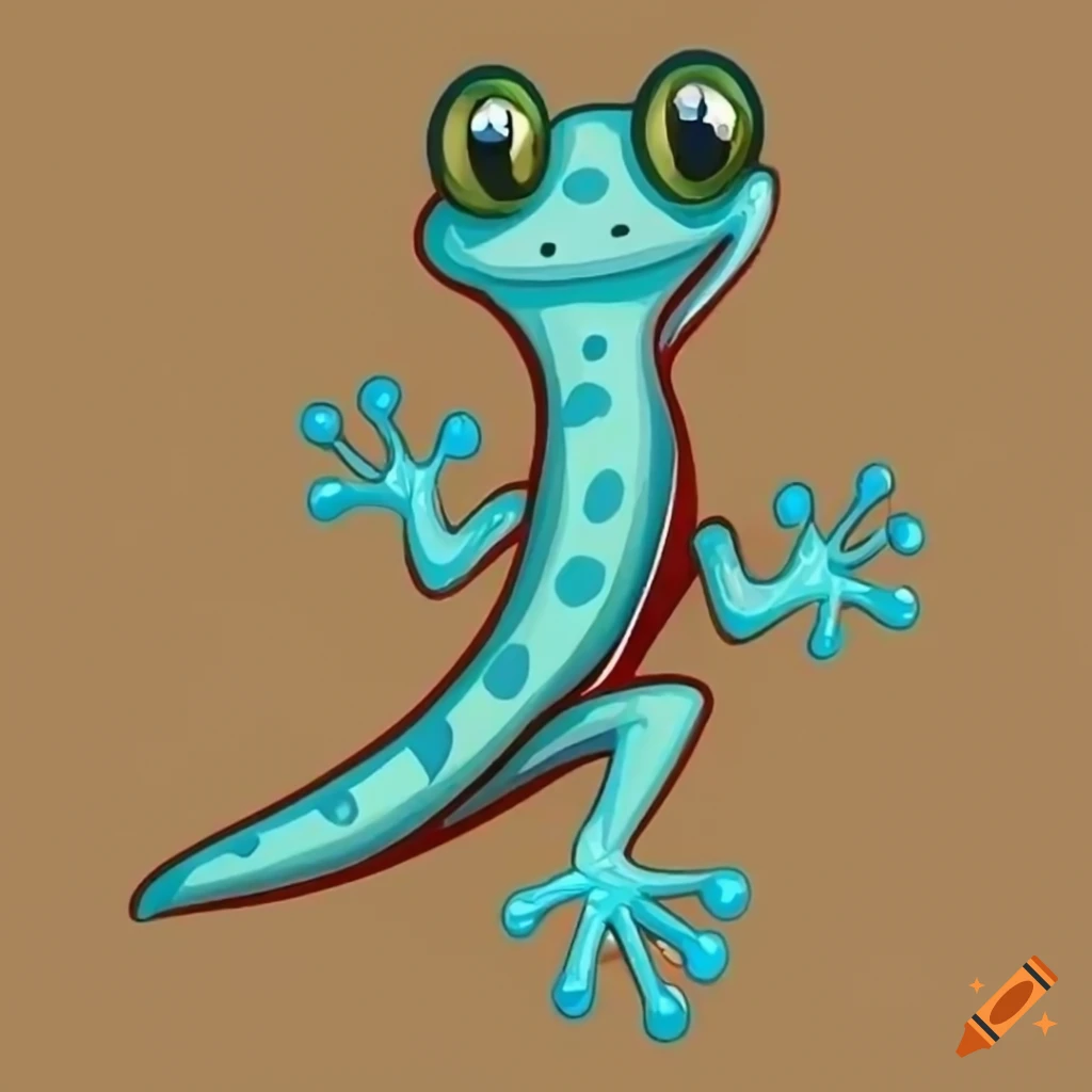 Gecko cartoon on Craiyon