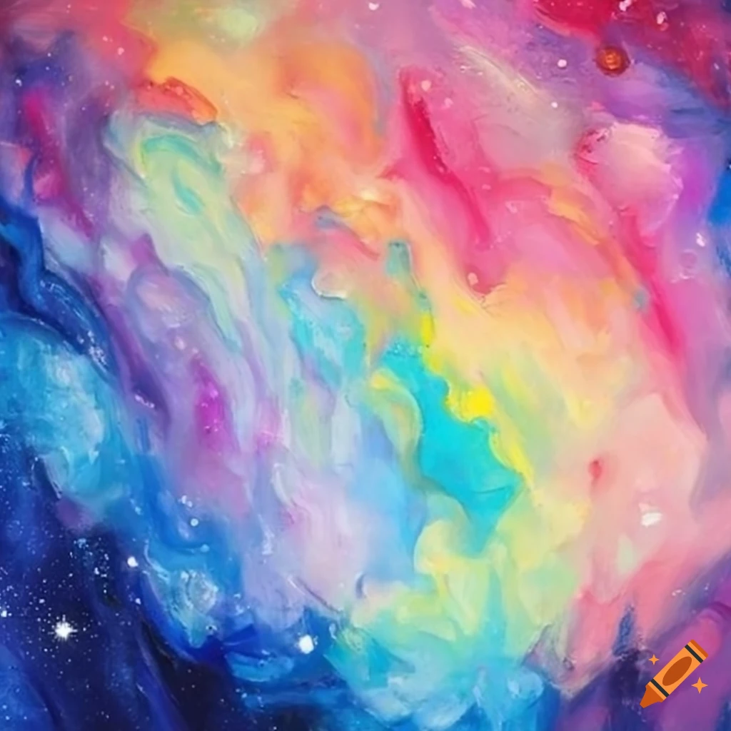 Abstract oil painting of a galaxy in pastel colours on Craiyon