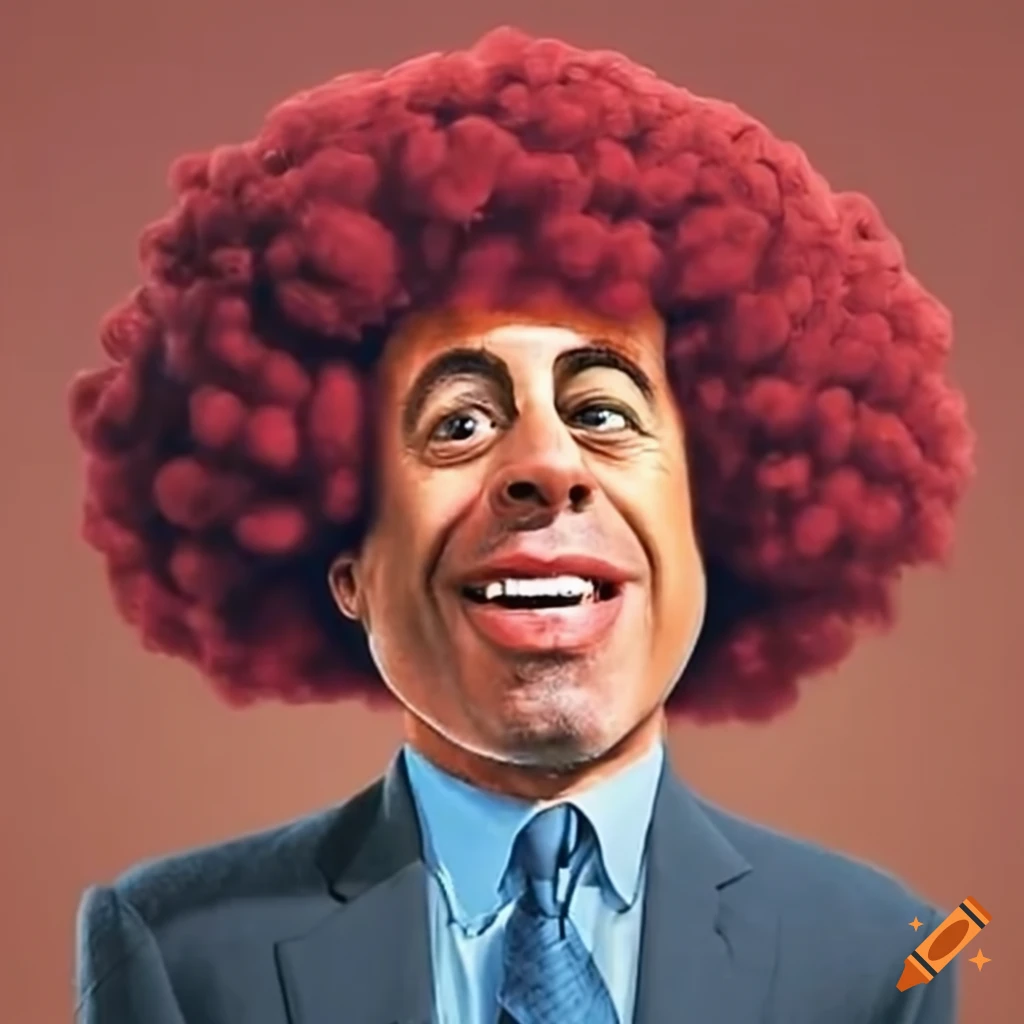 Jerry seinfeld with a red afro on Craiyon
