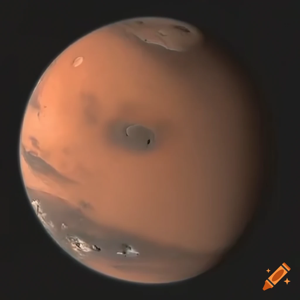 Create an equirectangular 360 degree picture of mars fromspace on Craiyon