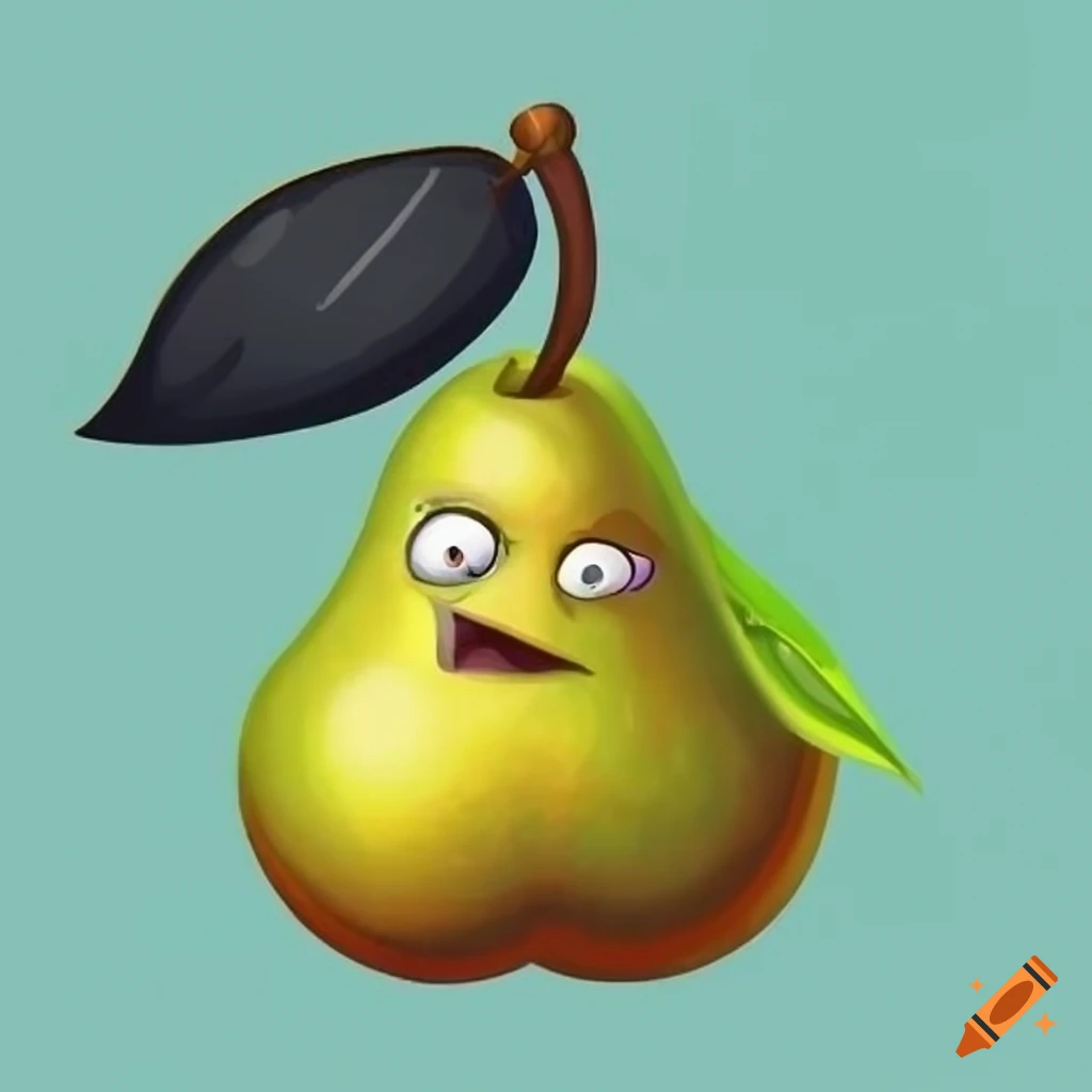 Cartoon pear (fruit) looks like pirate fighter with an eye patch and ...