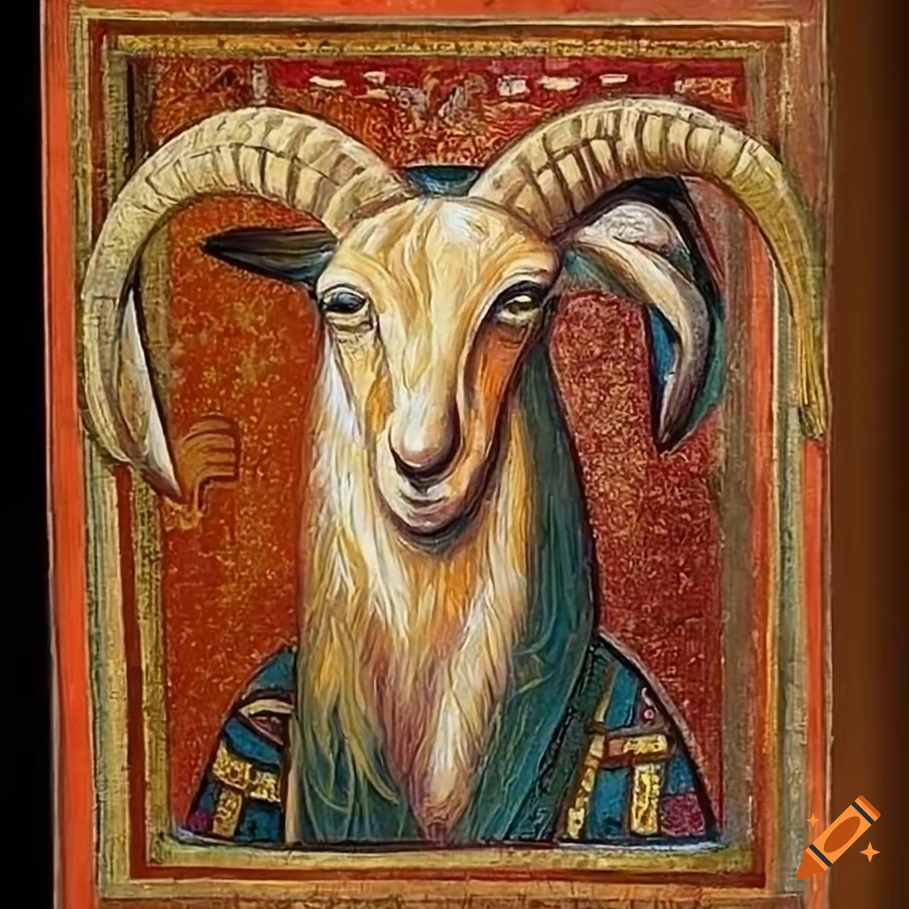 Byzantine painting of a goat