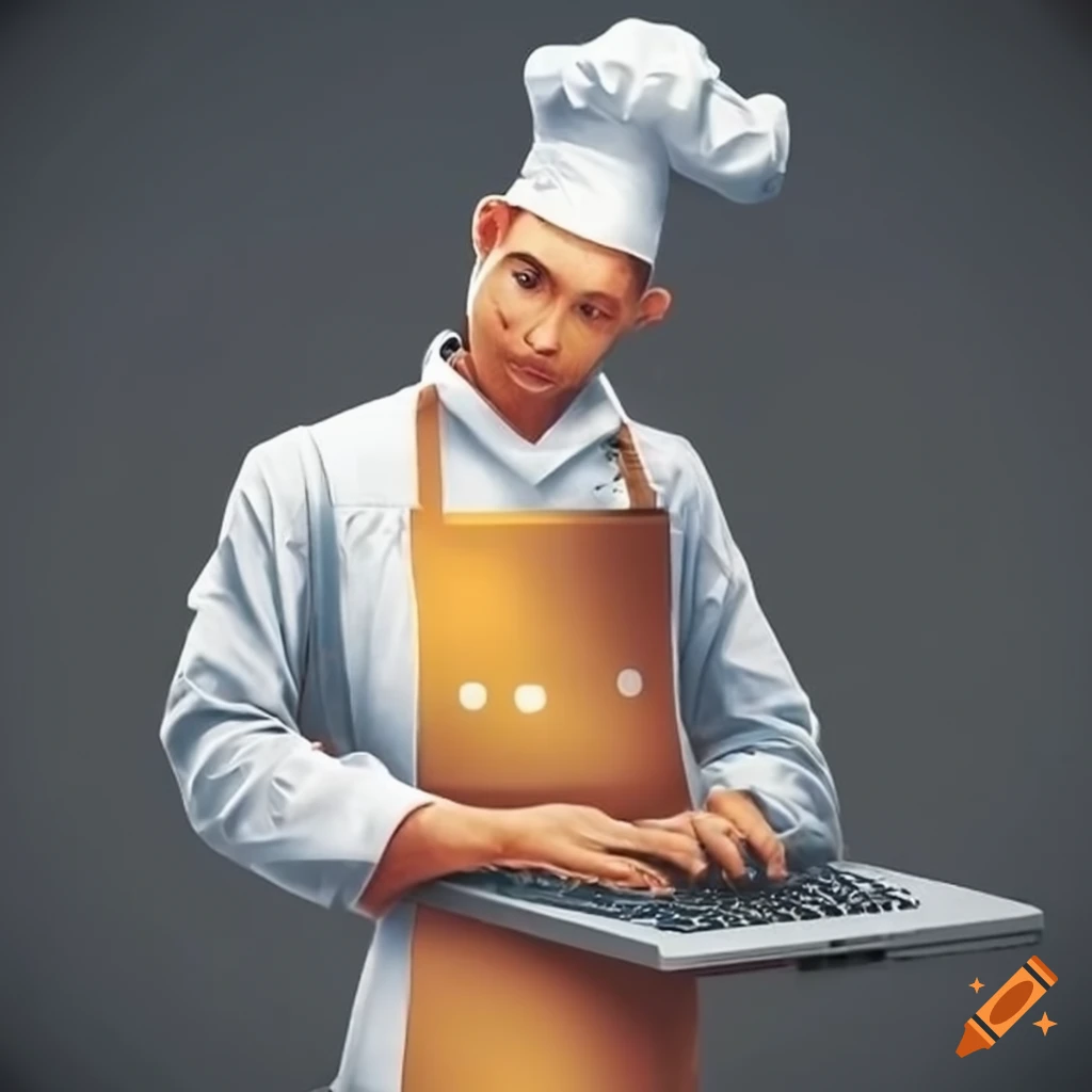 Logo when chef uses a computer
