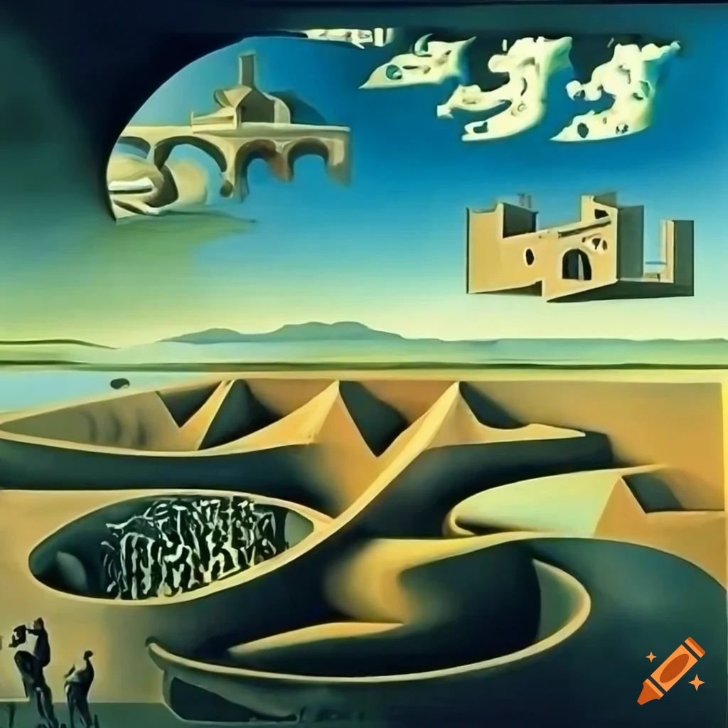 Salvador dali landscape mc escher