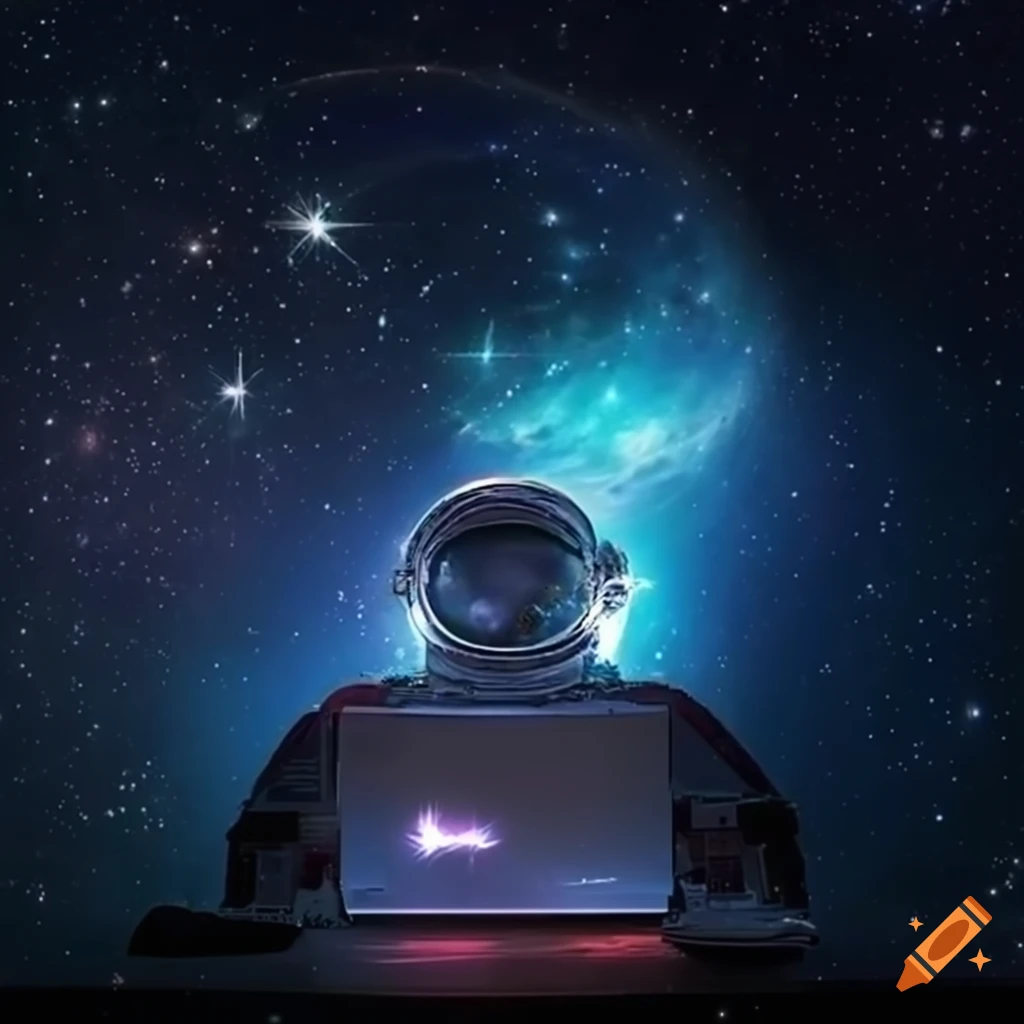 A mesmerizing image of an astronaut conducting research in space. The ...