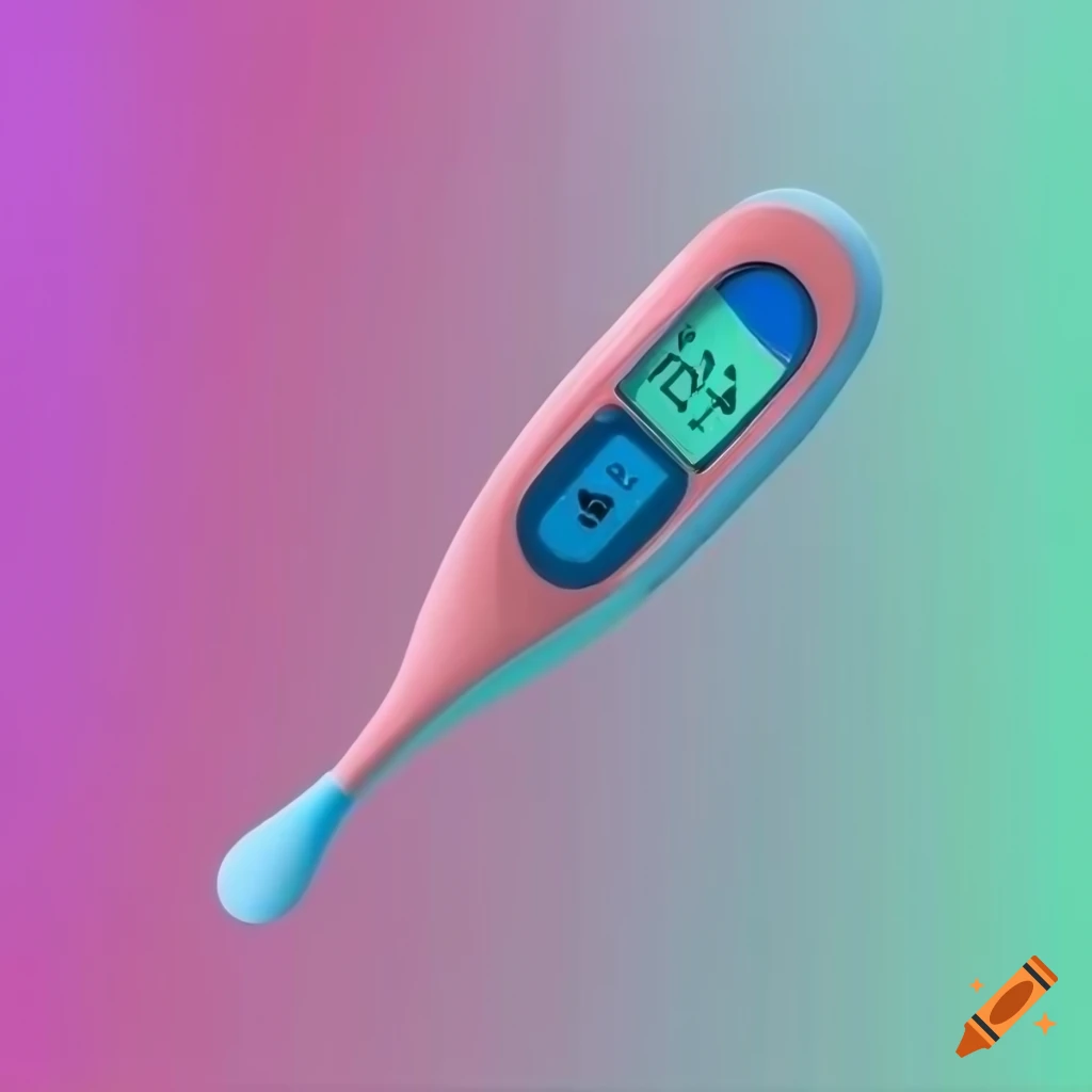 A digital thermometer displaying multiple digits with a lit lcd screen ...