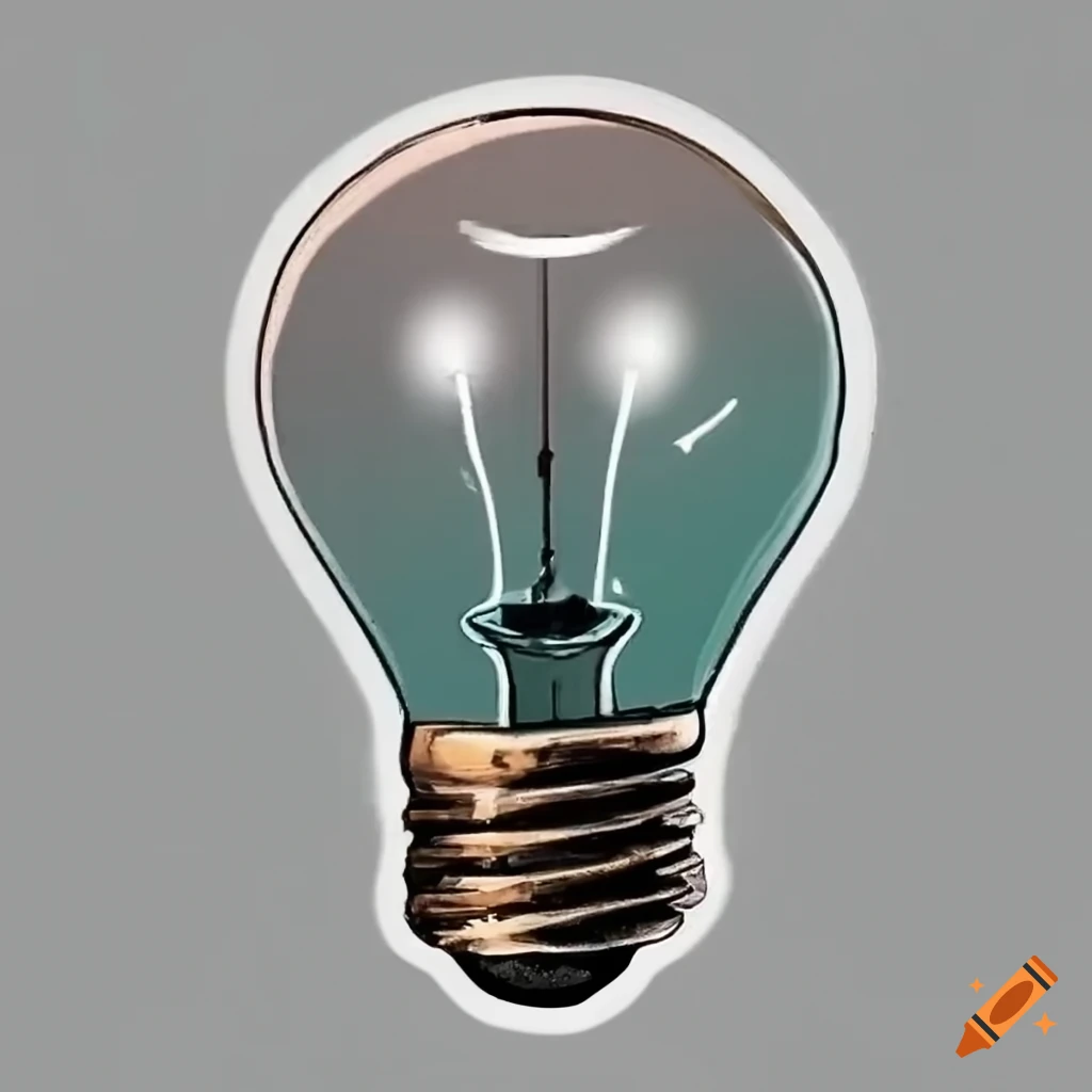Sticker with white outline. light bulb