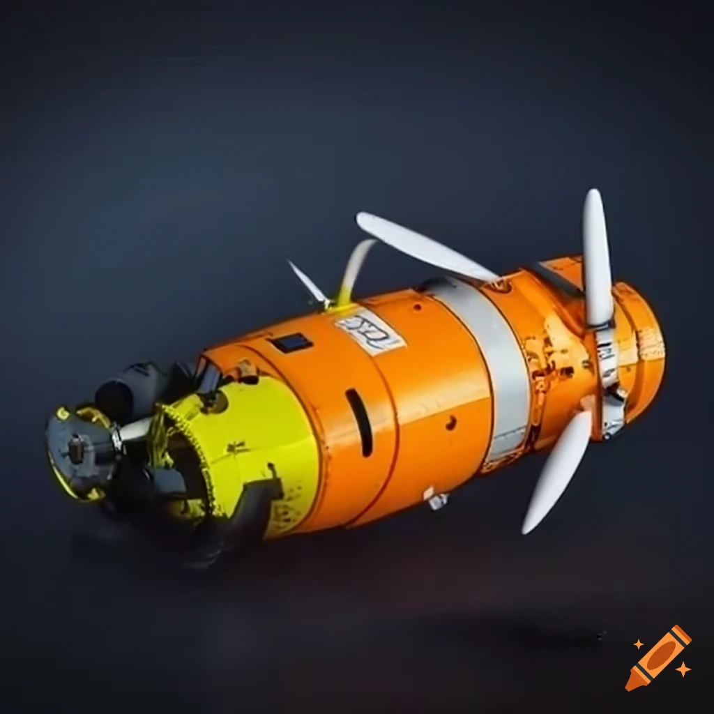 A ROV of the future used for sea mine clearance with propellers on Craiyon