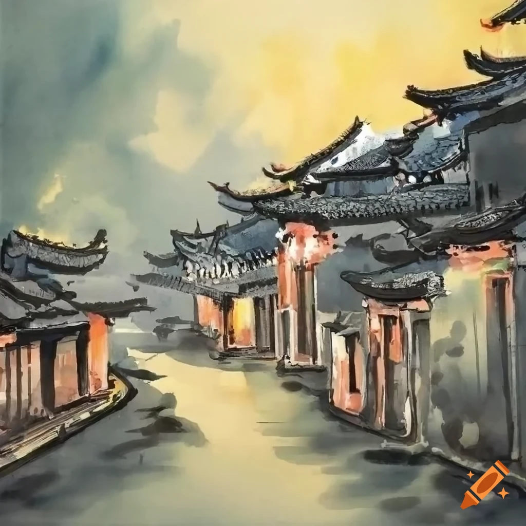 Chinese natural scenes ink painting ink and wash painting ancient times ...