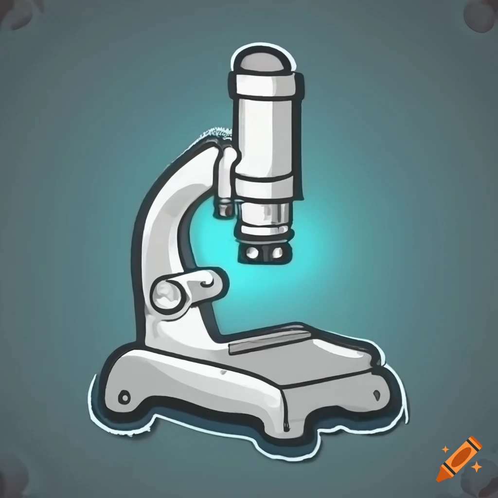 Sticker with white outline. microscope. abstract