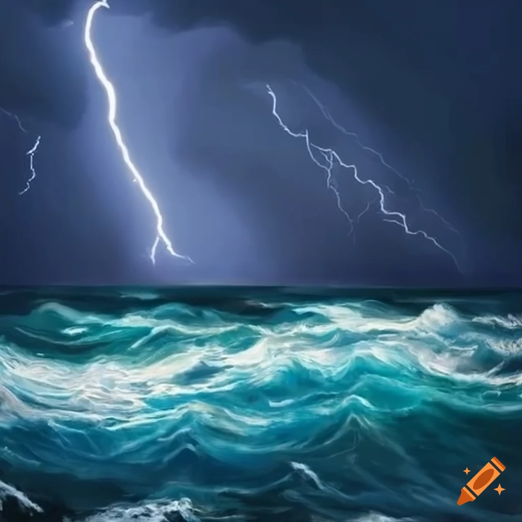 Thunderstorms And Lightning At Sea