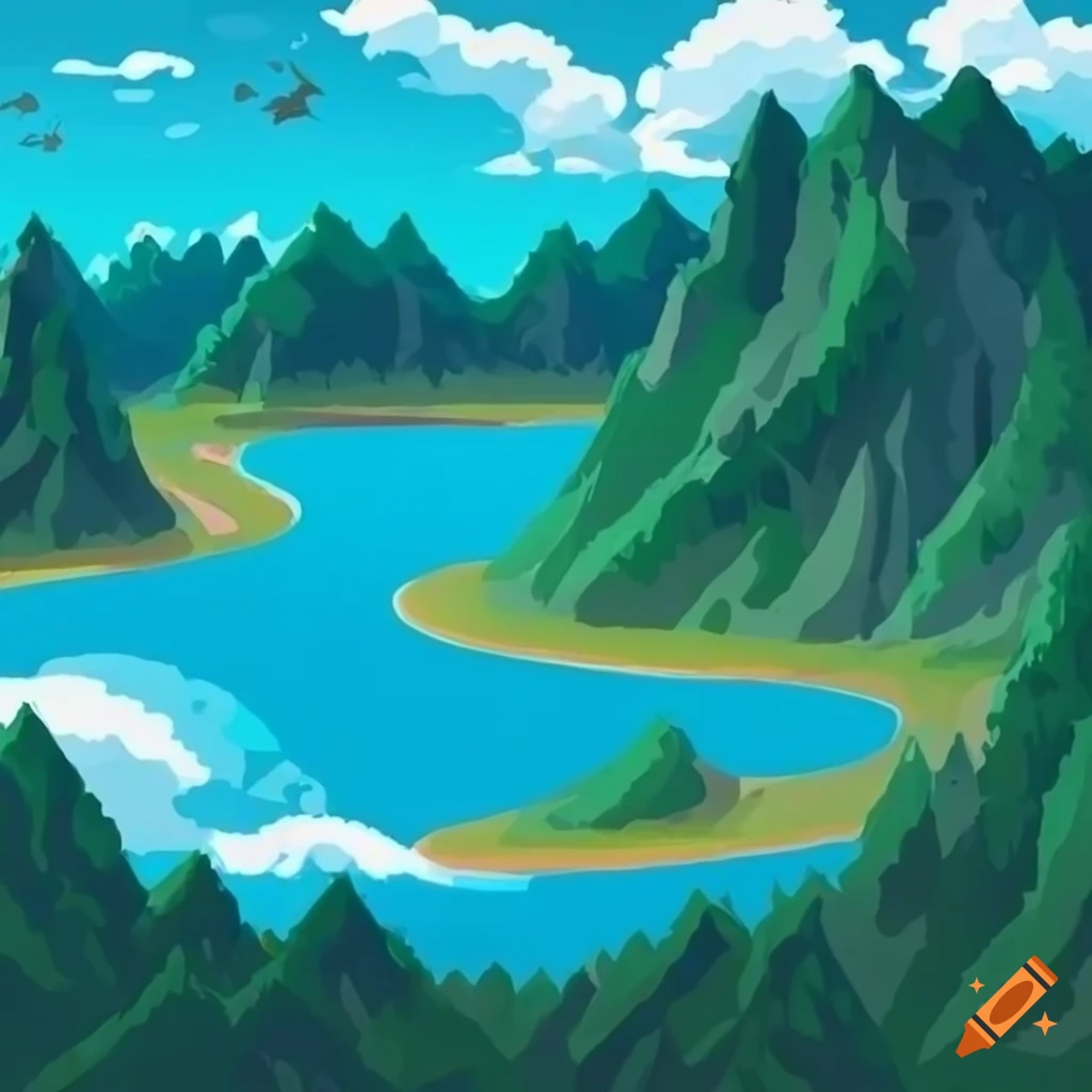 Mountain landscape roads immersive illustration Minimalistic logo of a ...