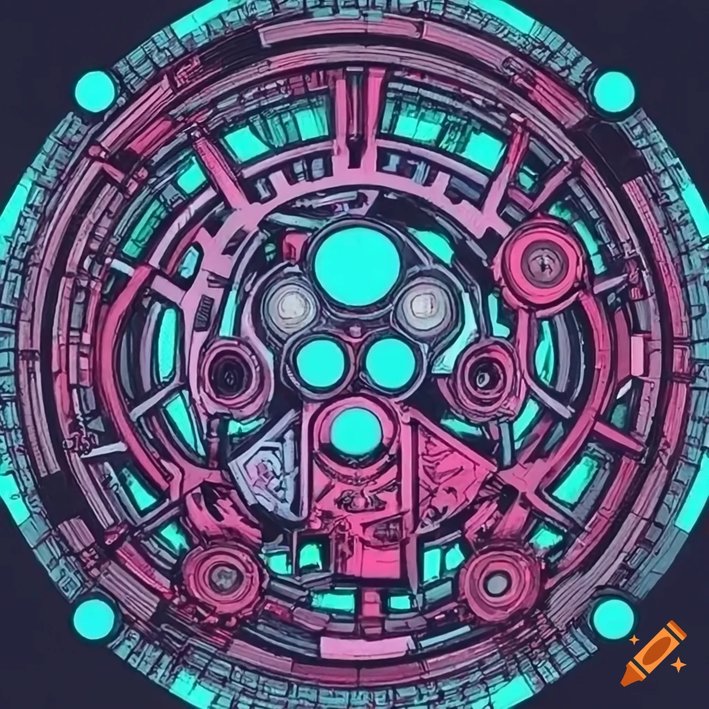 Cyberpunk mechanical circle