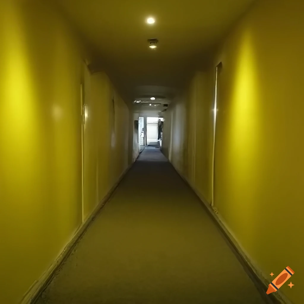 Real life, liminal space, a yellow office space, and a yellow carpeted ...