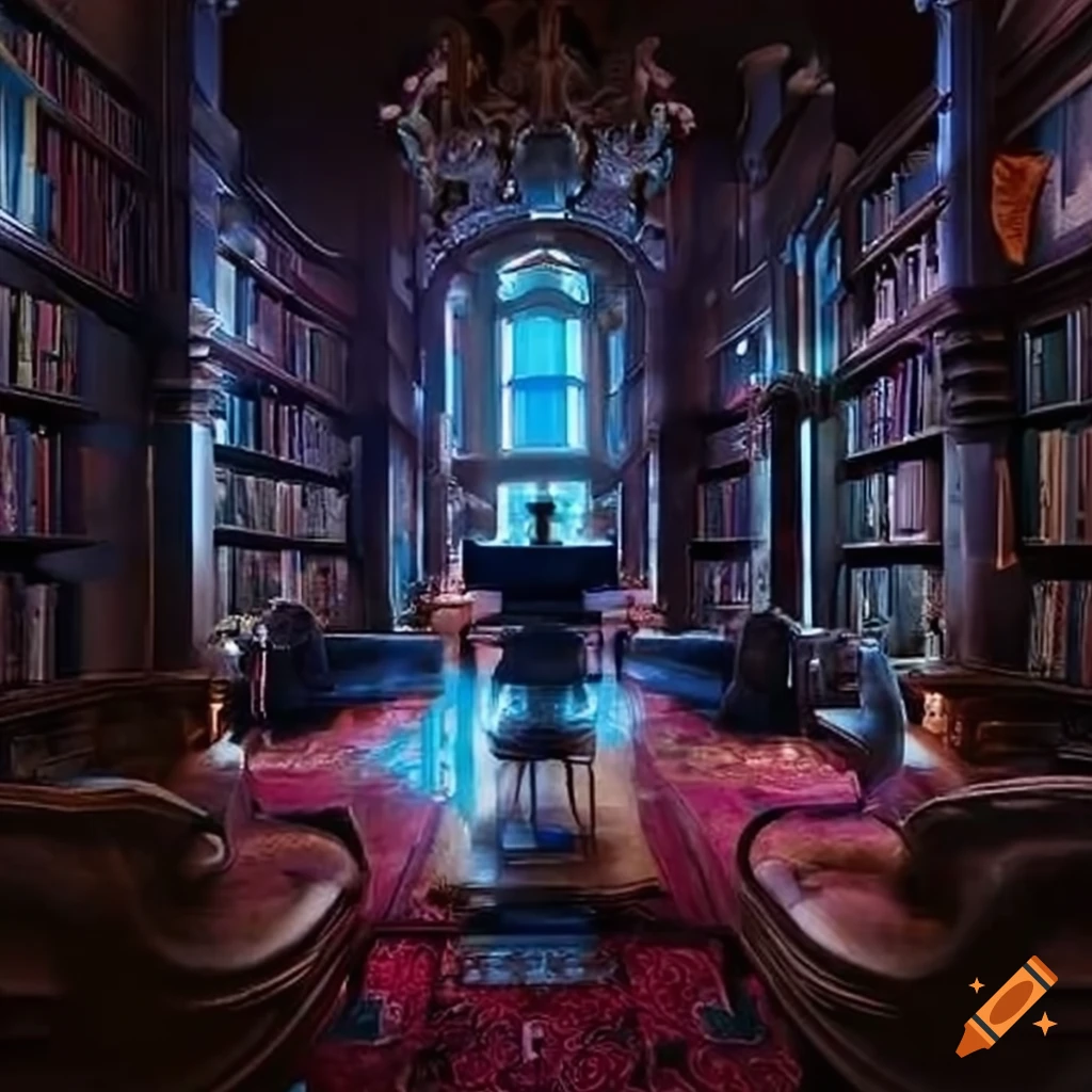 Galaxy library mansion books space