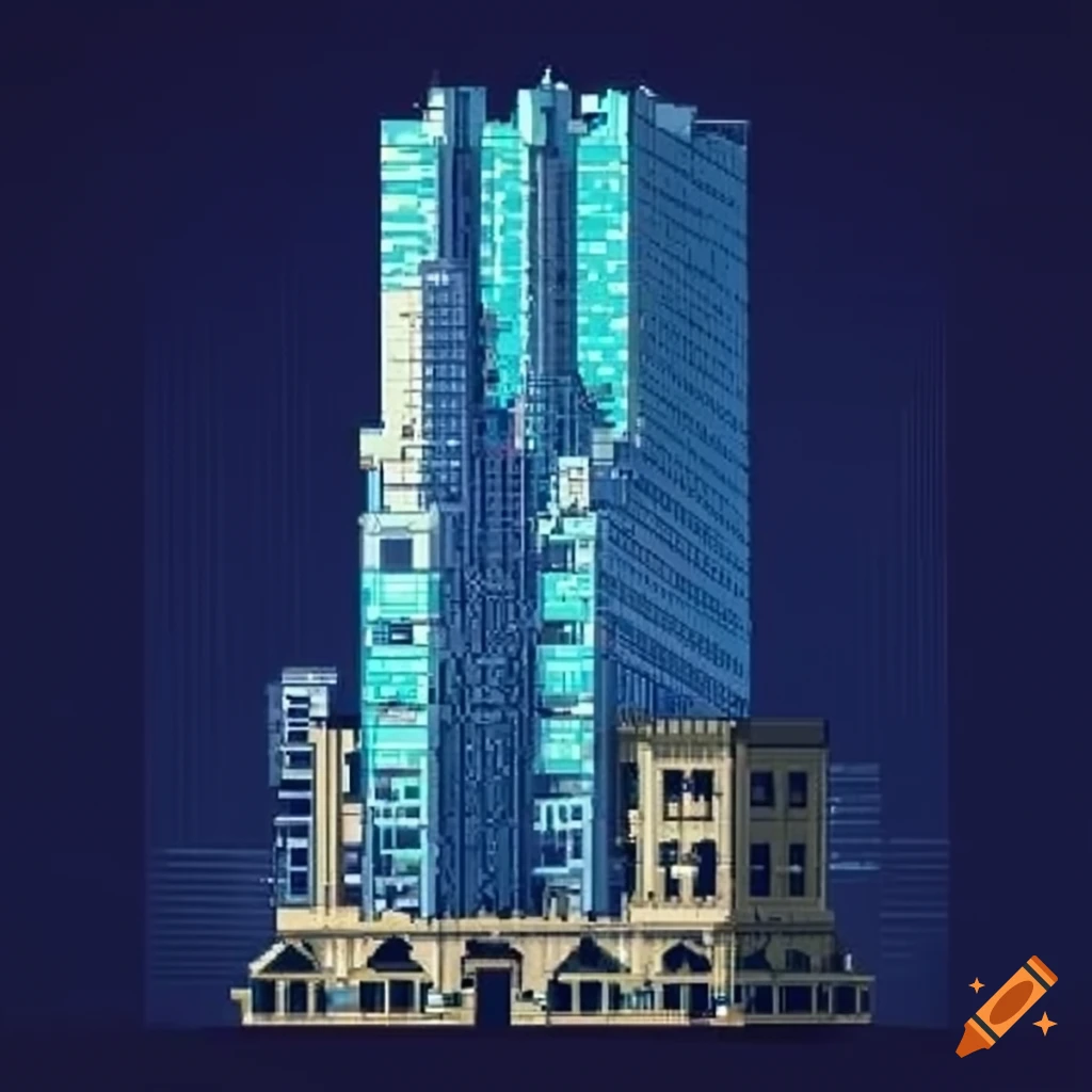 16-bit style skyscraper