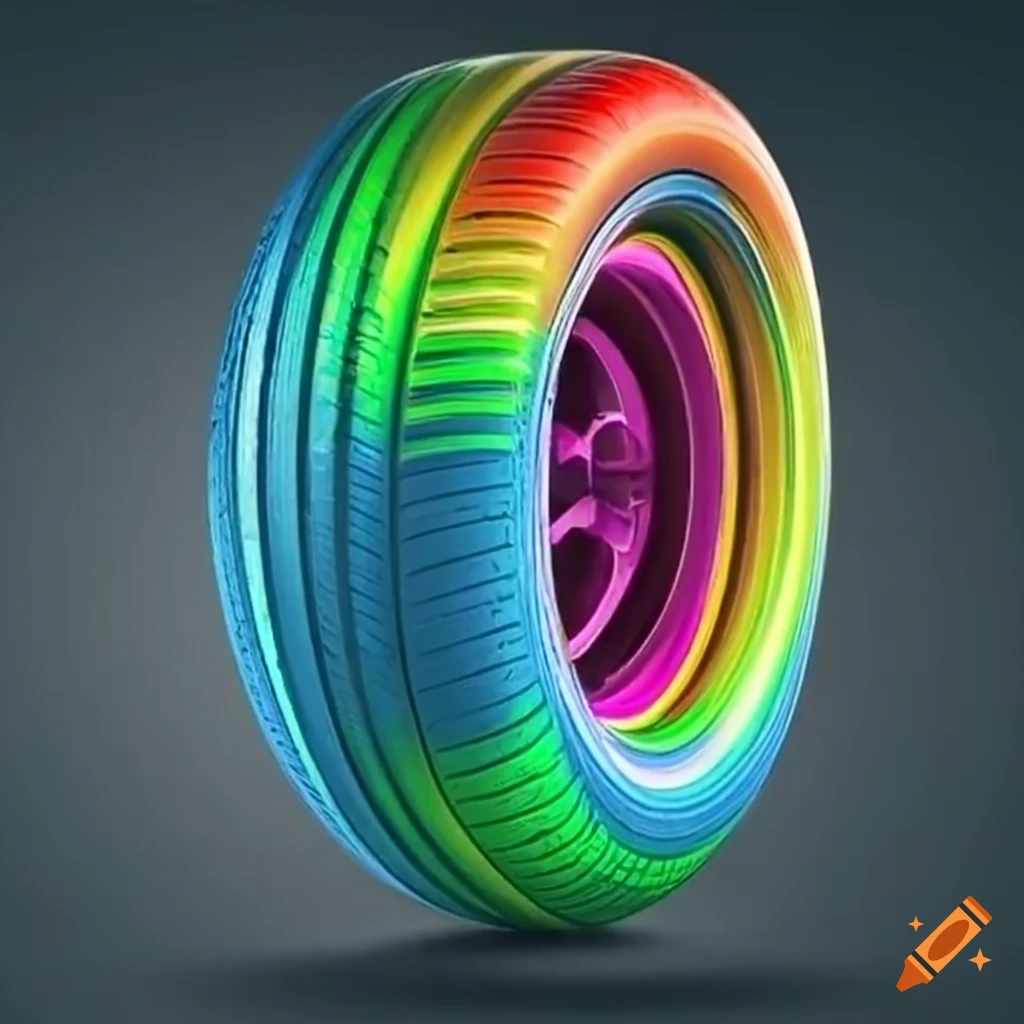 Michelin tire with rainbow colors