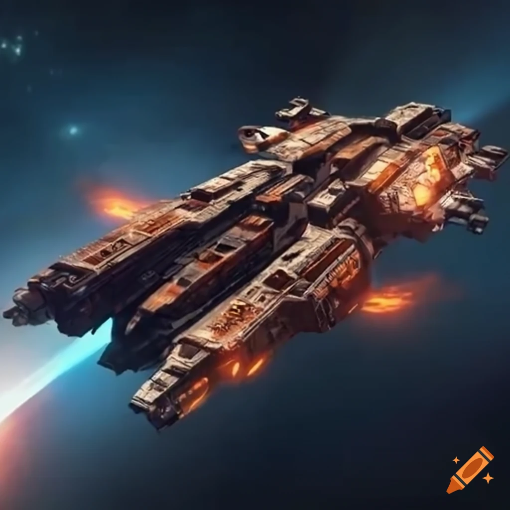 A detailed video game spaceship, Kushan heavy cruiser from Homeworld on ...