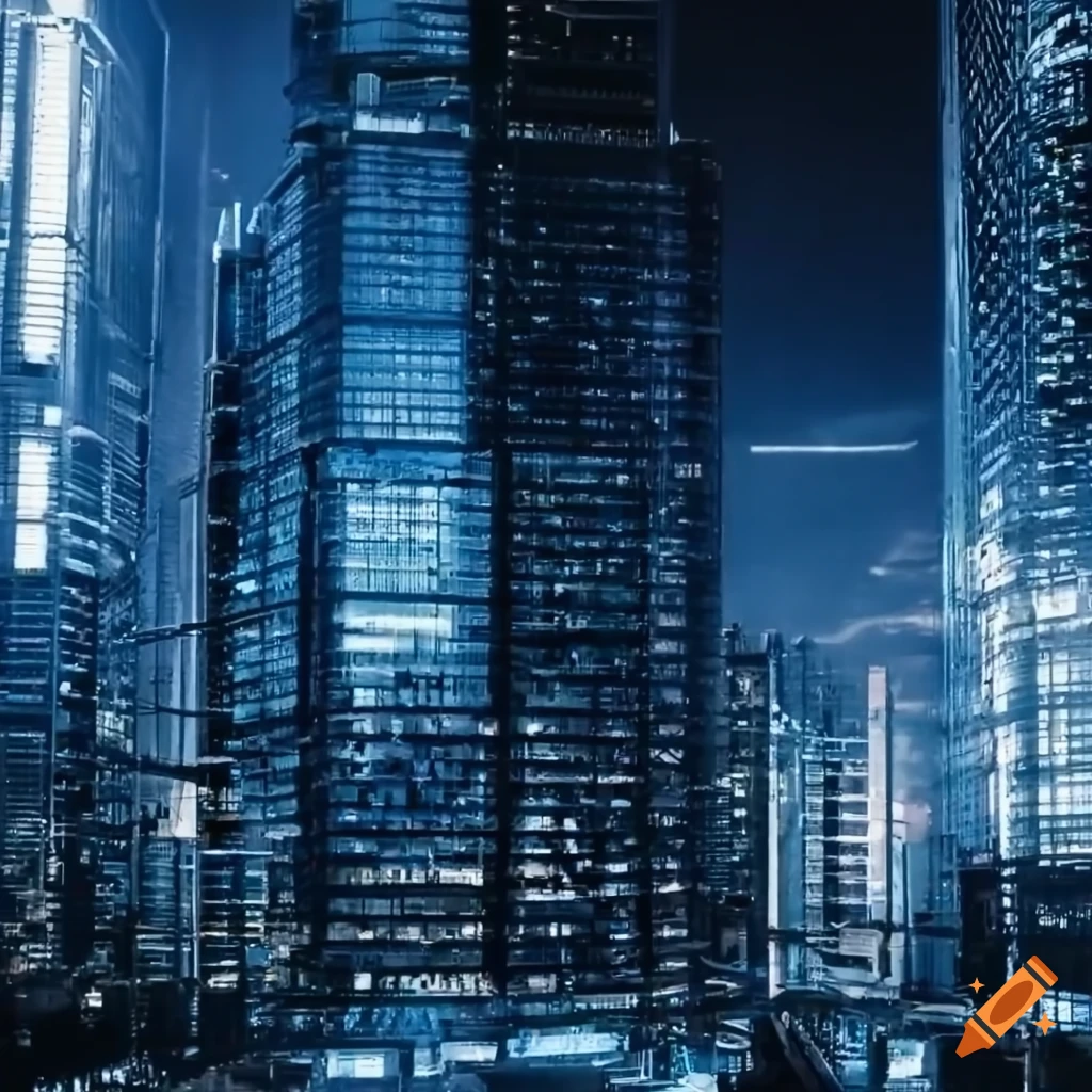 Futuristic cityscape, wires, dramatic lighting, photorealism ...