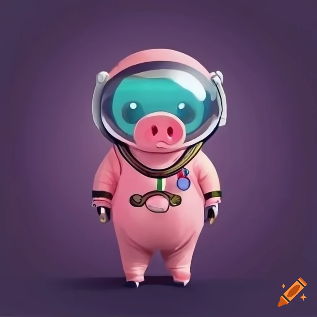 Cute pig with space suit on Craiyon