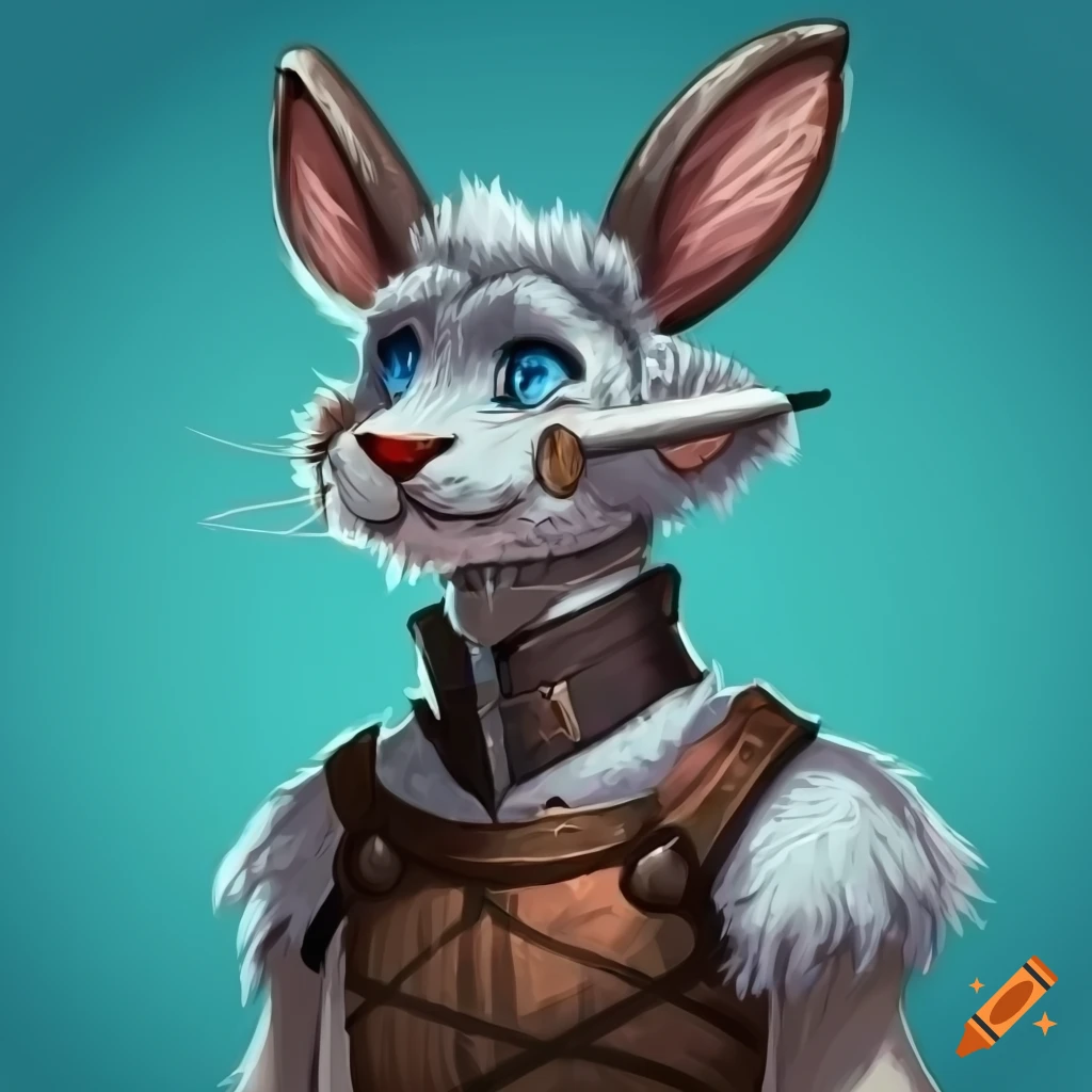 Toony dungeons and dragons art style, rabbit, anthropomorphic, male ...