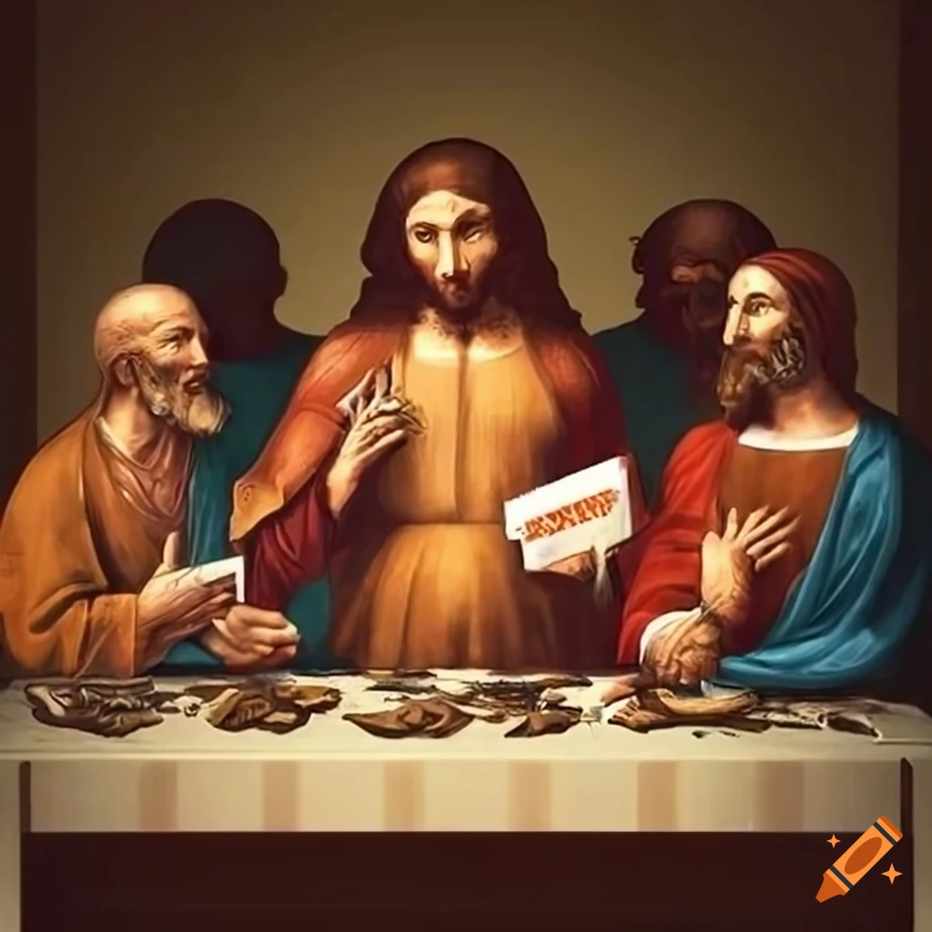 The last supper of leonardo logo on Craiyon