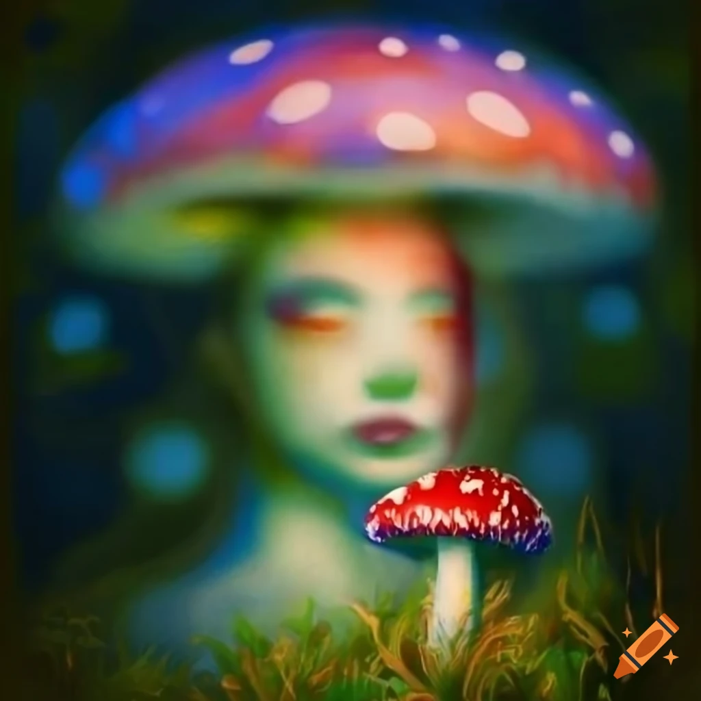 Mushroom god in the style of monet