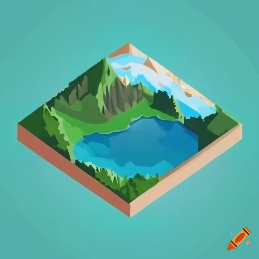Breathtaking mountain landscape immersive illustration Minimalistic ...