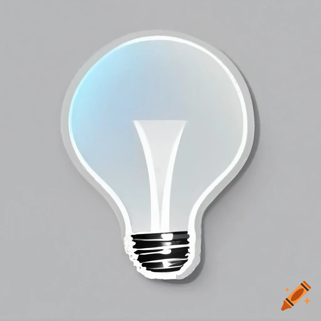 Sticker with white outline. light bulb on on Craiyon