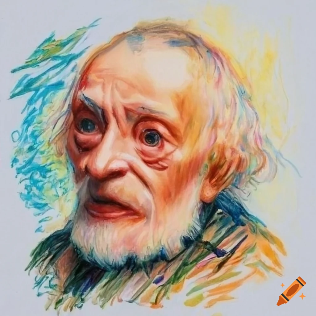 Affogotto drawing detailed colored pencil sketch claude monet style