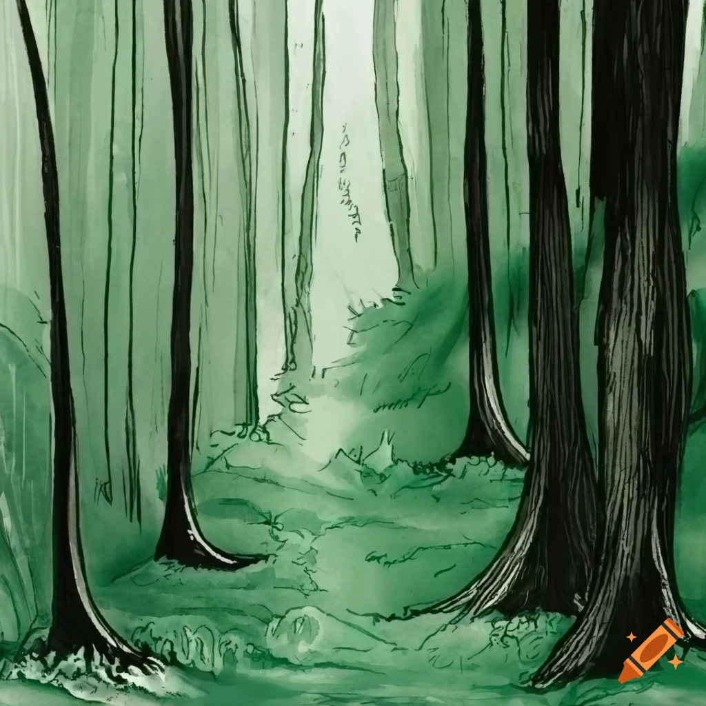 Forest illustration on Craiyon