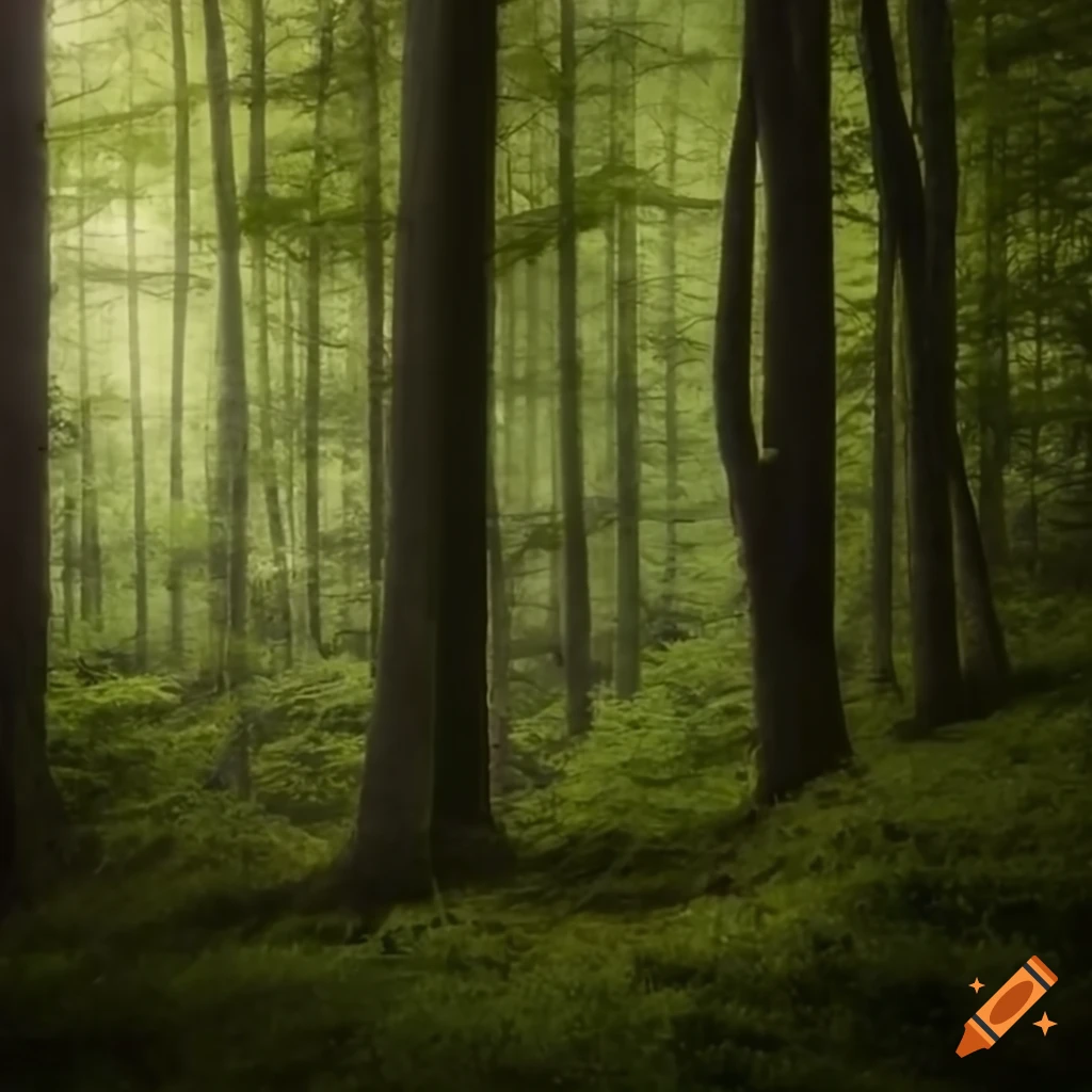 Landscape of a forest at midday on Craiyon