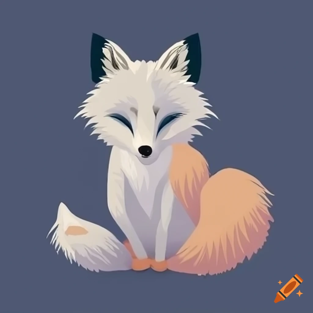 White fox meditating
