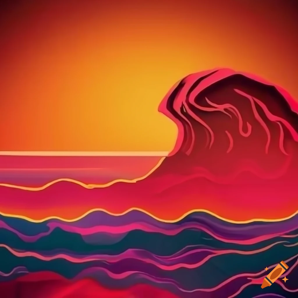 Sunset wave roblox shirt red and orange on Craiyon