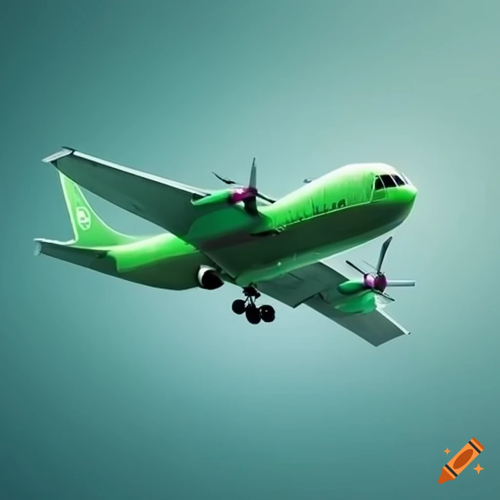 Green cargo aircraft on Craiyon