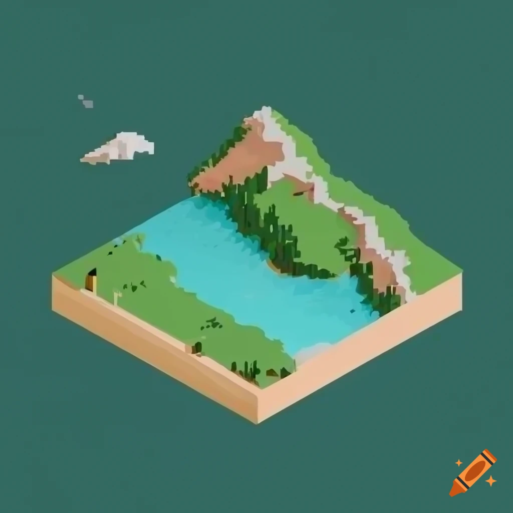 Mountain landscape immersive illustration minimalistic logo of a ...