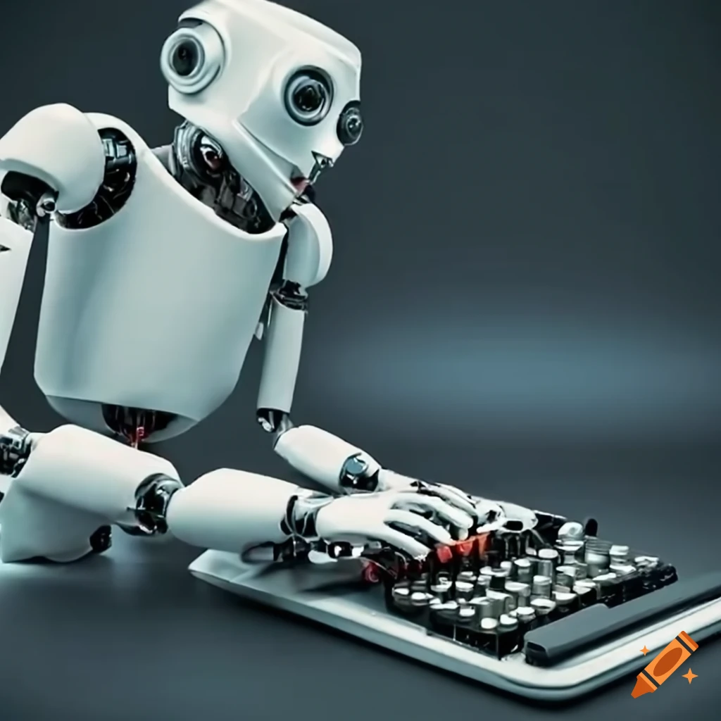 Robot using typewriter