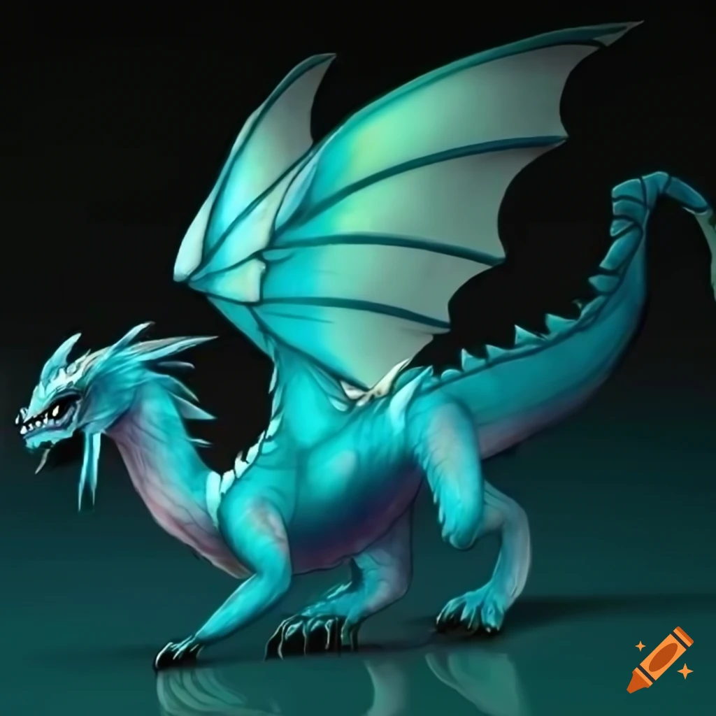 A anthro dragon with cyan colored-scales and with a light greyish ...